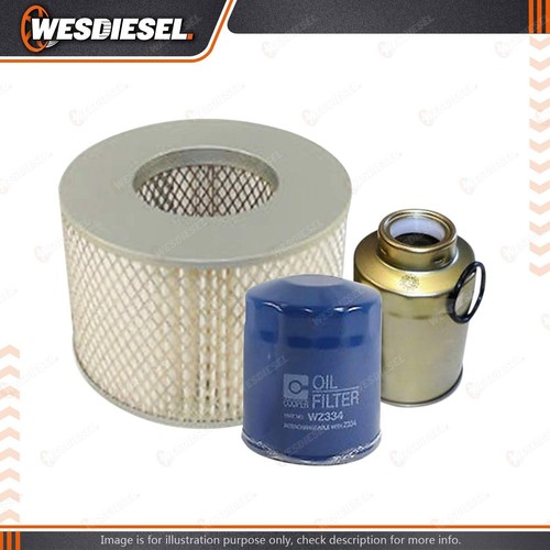 Wesfil Oil Air Fuel Filter Service Kit fits Toyota Landcruiser HDJ78 ...