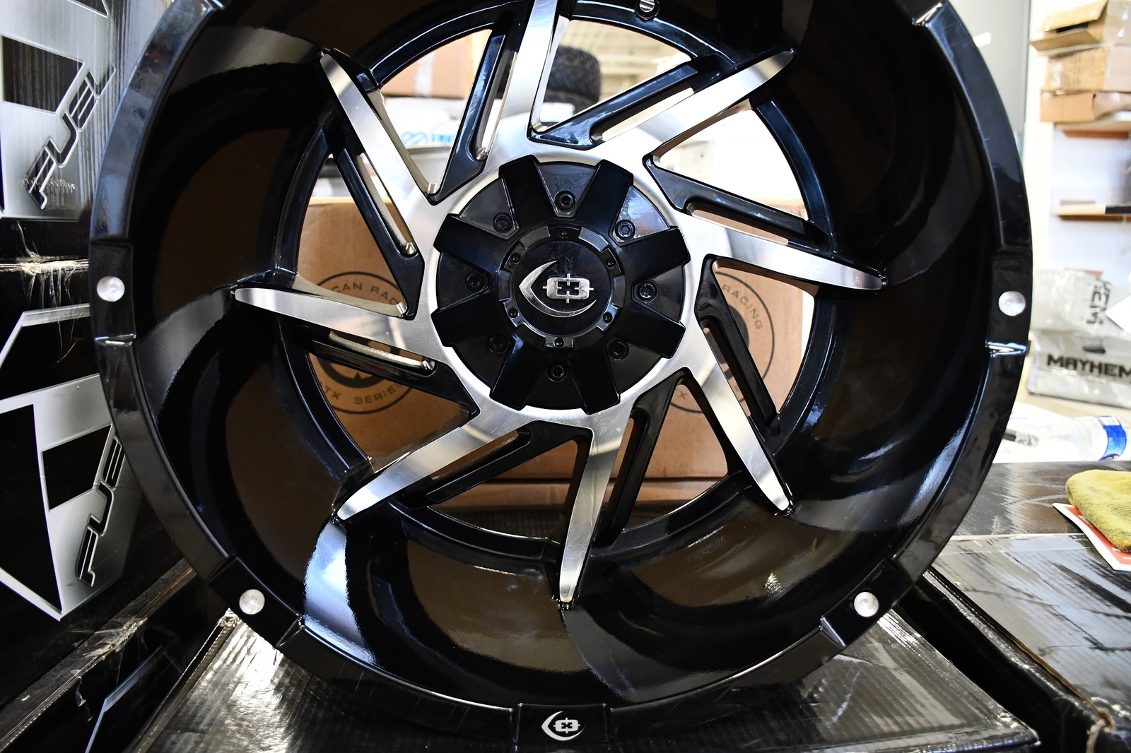 Set 4 17" Vision 422 Prowler Gloss Black Machined Face Wheels 17x9 6x5 ...