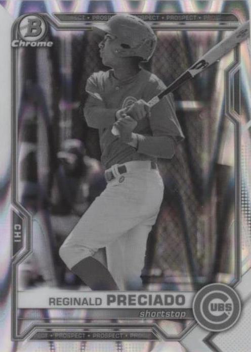 2021 Bowman Draft - Chrome Reginald Preciado #BDC-199 Black & White ...