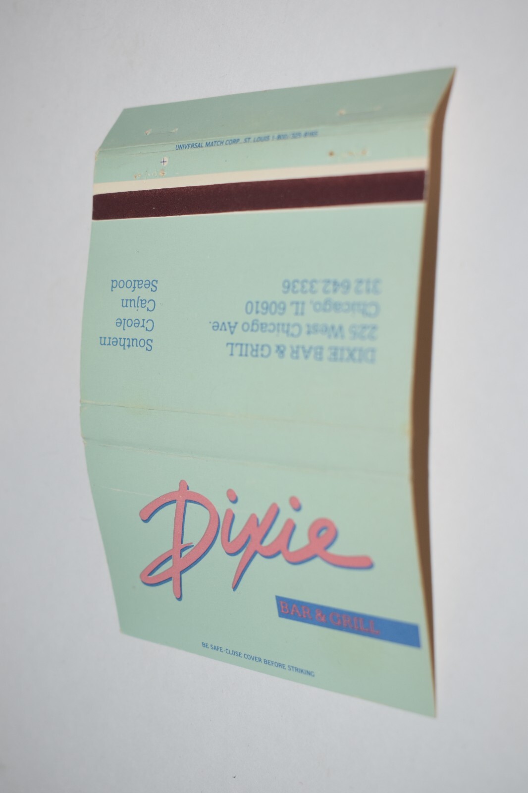Dixie Bar and Grill Chicago Illinois 40 Strike Matchbook Cover | eBay