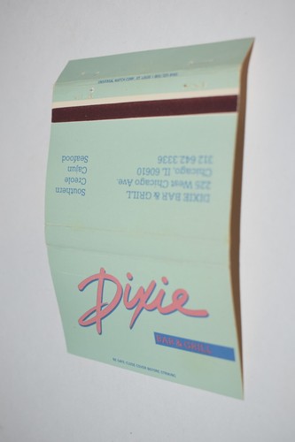 Dixie Bar and Grill Chicago Illinois 40 Strike Matchbook Cover | eBay