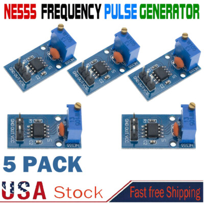 5x NE555 Duty Cycle Pulse Frequency Adjustable Square Wave Generator ...