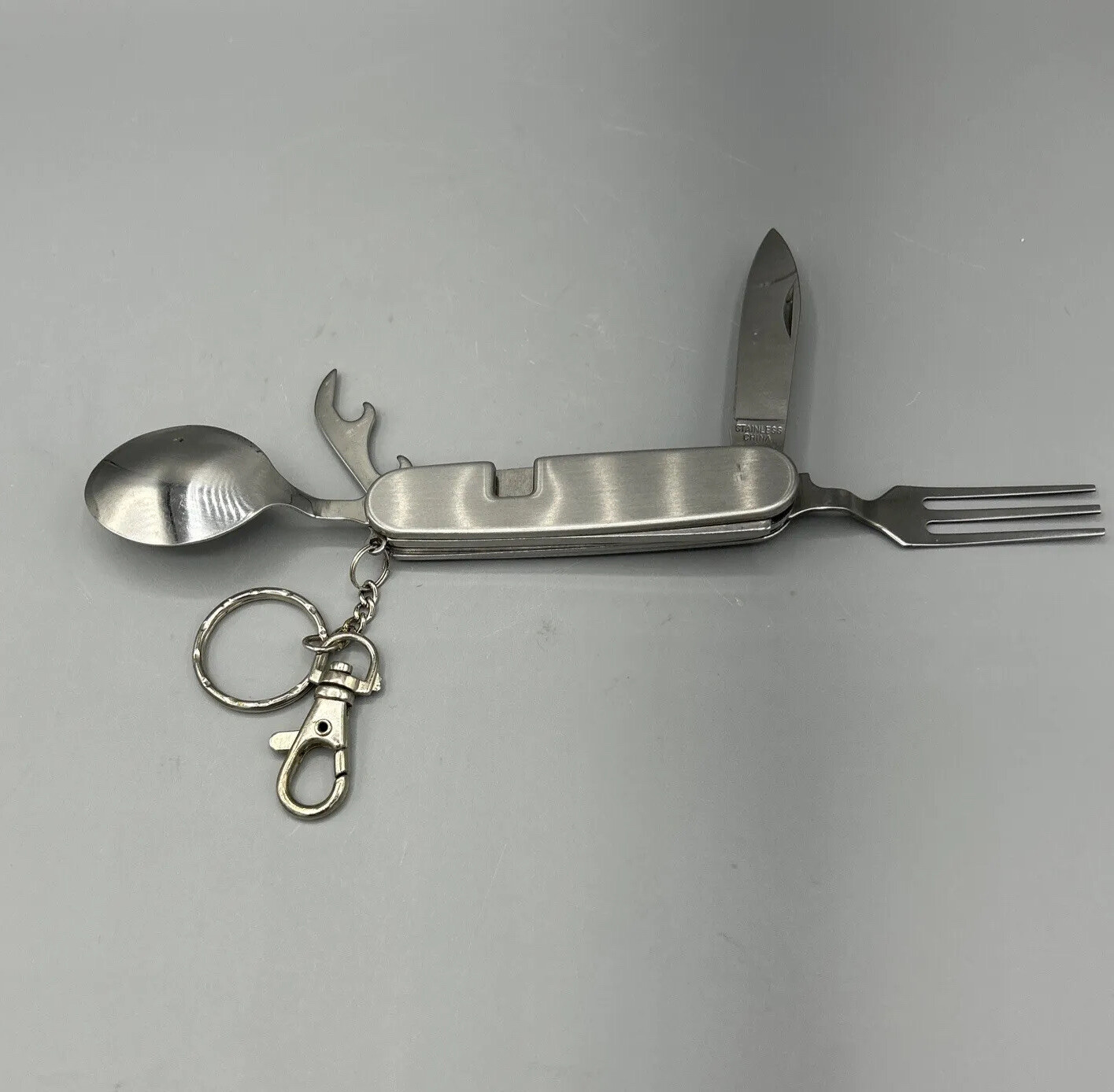 Camping Eating Utensil Set Folding Emergency Cutlery Knife Fork Spoon ...