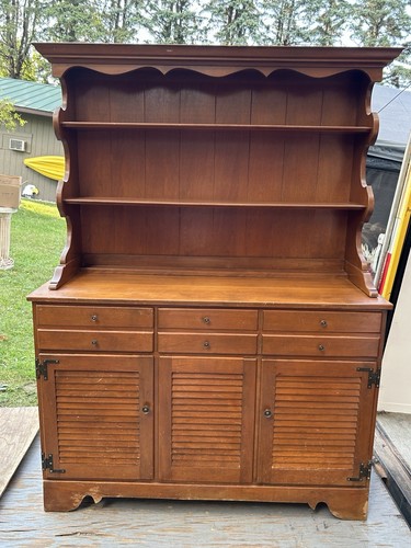 Vtg Ethan Allen Heirloom Maple Colonial 49" Shutter Door Buffet w. Open ...