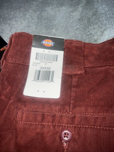 Dickies Mens Corduroy Regular Fit Flat Front Pants Cognac Red Brown ...