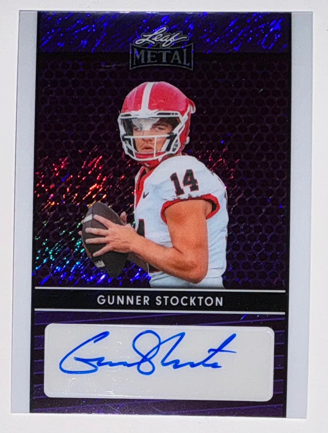 2024 Leaf Collective Football Gunner Stockton Auto Autograph Purple #d ...