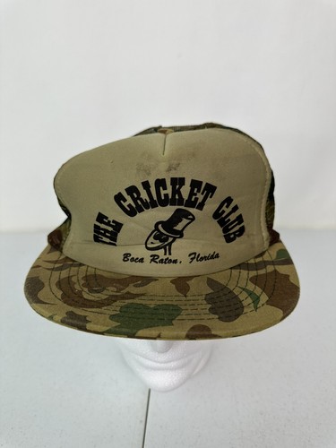 Vintage The Cricket Club Boca Raton, Florida Camo Adjustable Trucker ...