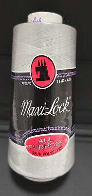 Maxi-Lock ~ Serger Thread - Silver ~ 3000 yd All Purpose Spun Polyester ...