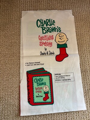 NEW "CHARLIE BROWN'S CHRISTMAS STOCKING" SOFT BOOK FABRIC PANEL ...