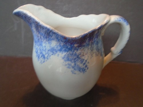 BLUE SPATTERWARE CREAM PITCHER WITH LUSTER ACCENTS | eBay