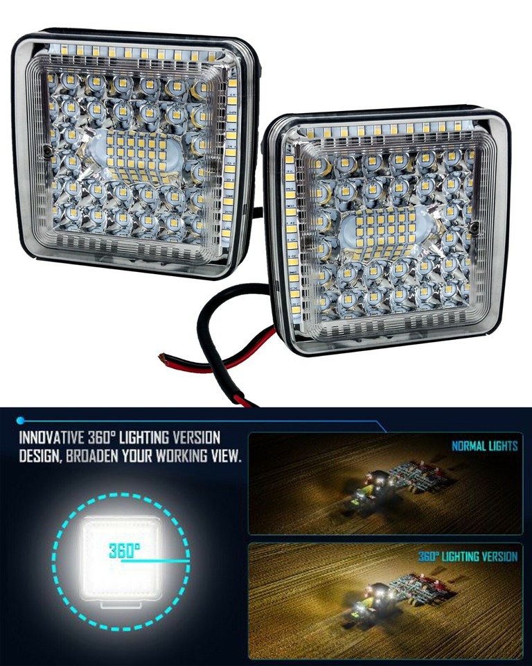 Snow plow boost lights LED heated lamp truck tractor headlight tractor ...