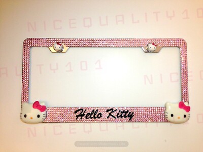 Hello Kitty License Plate Frame Holder Made with Swarovski Crystals | eBay