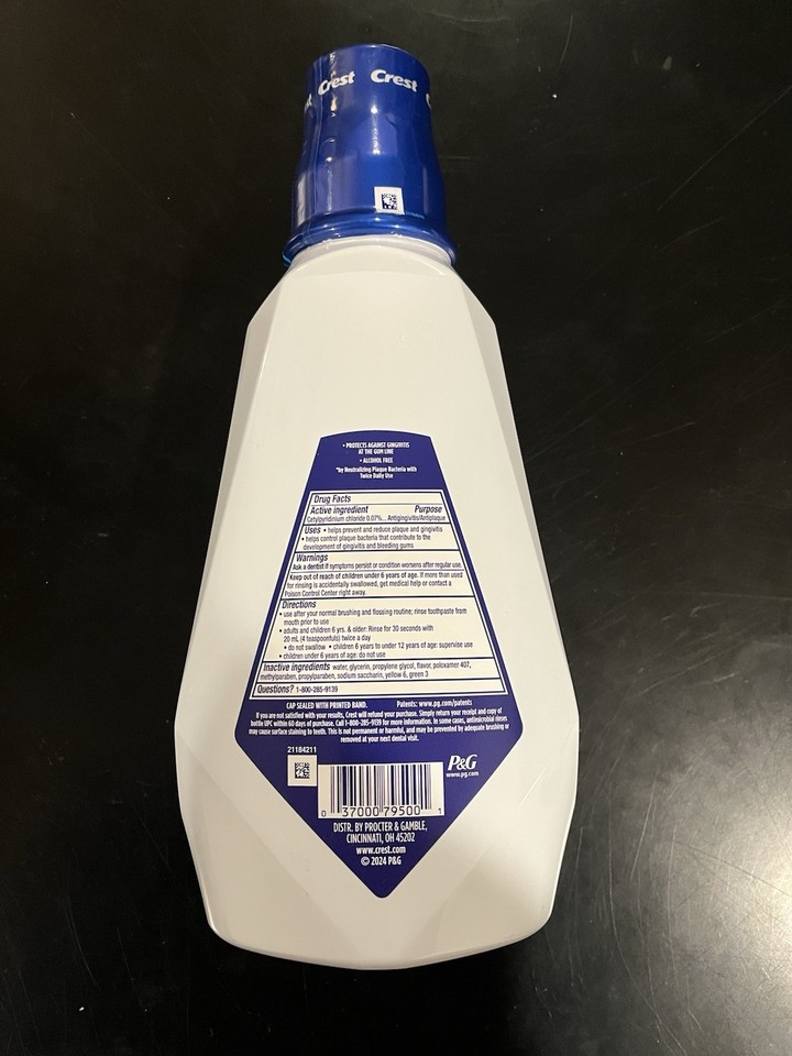 Crest Pro-Health Gum Detoxify Mouthwash Cool Wintergreen 1 Liter Bottle ...