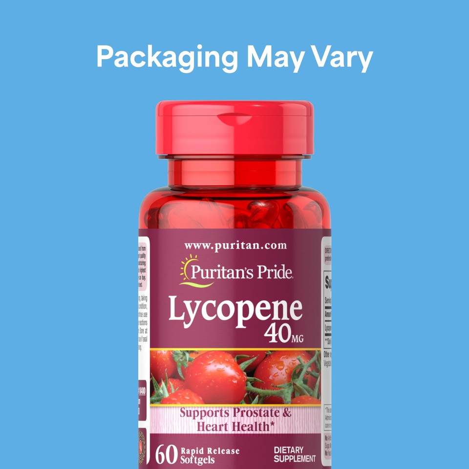 Puritan's Pride Premium Lycopene 40mg, 60 Rapid Release Softgels, 2 ...