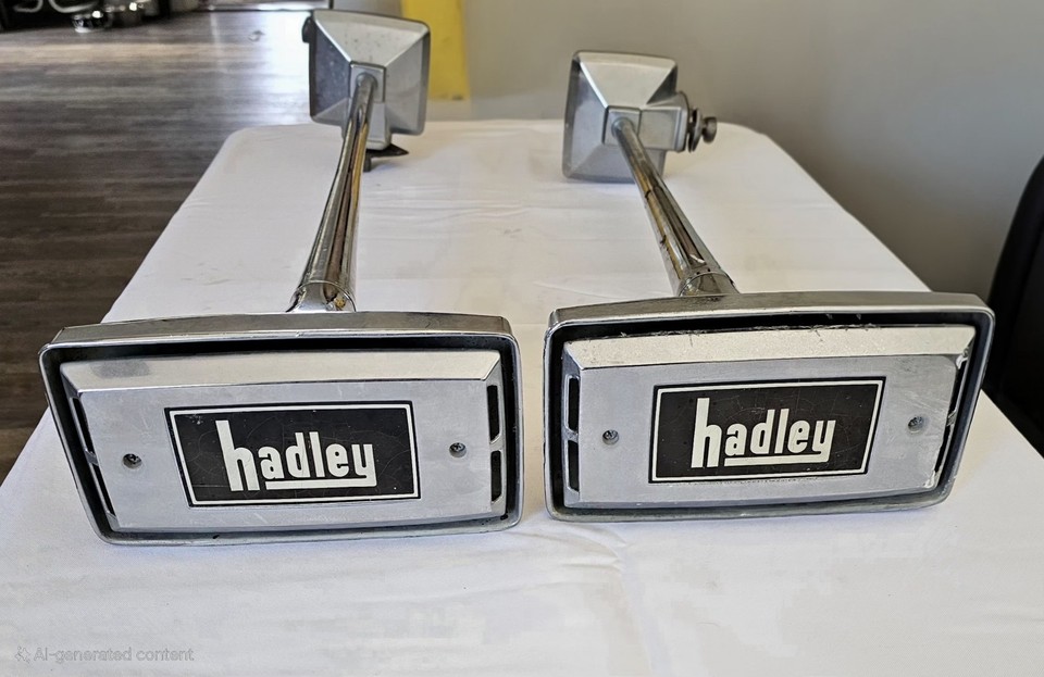 Hadley Horns 28" & 25" Chrome Rectangular Air Horns Lot Of 2 | eBay