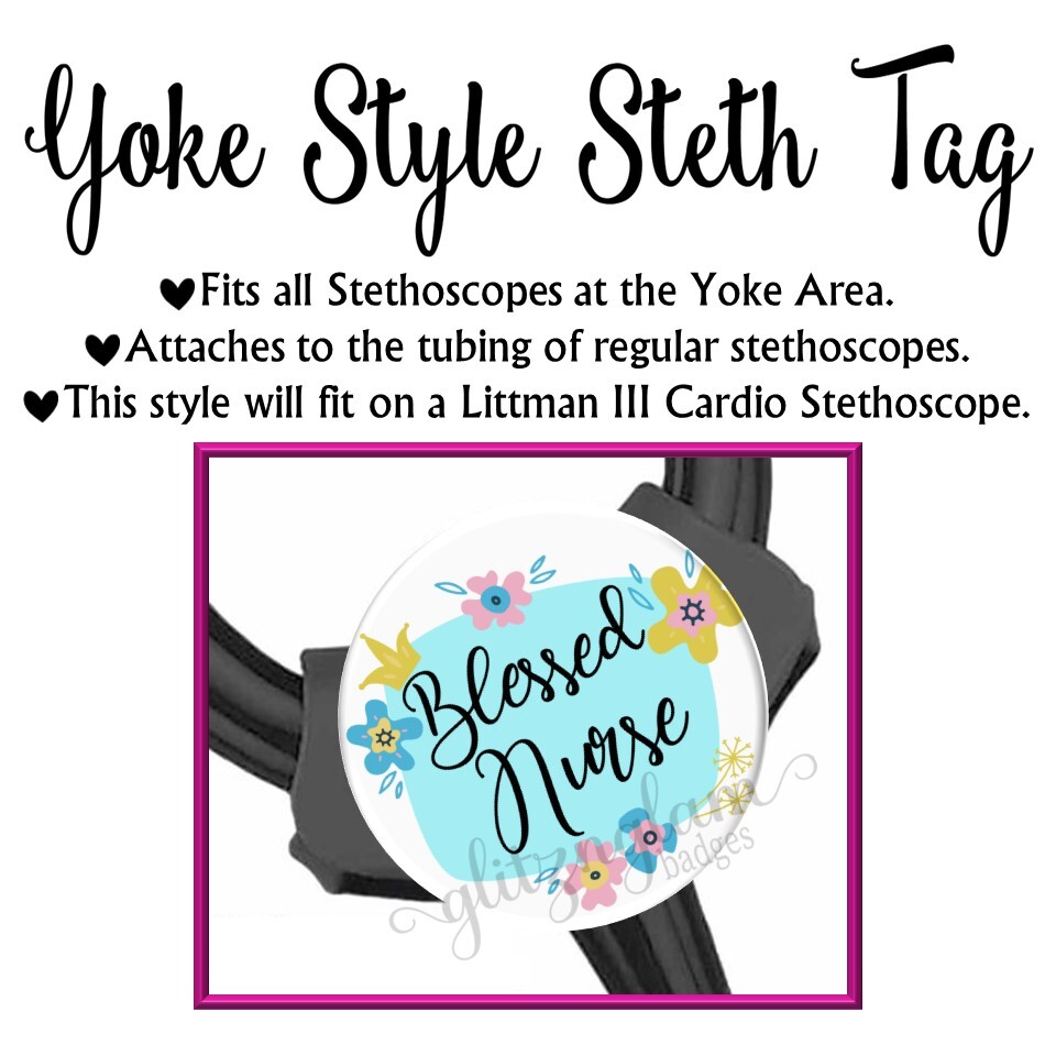 Blessed Nurse Badge Holder, Retractable Badge, Pretty Badge Reel GG1057 ...