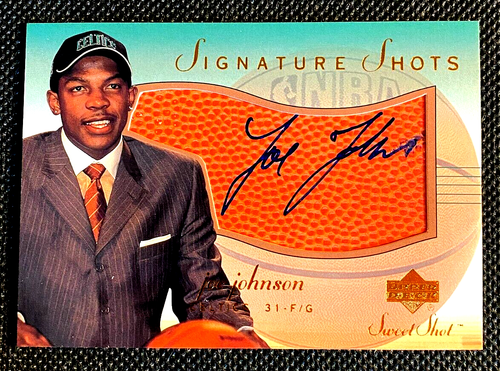 2001 JOE JOHNSON UDSIGNED AUTO SIGNED BALL PIECE SIGNATURE SHOTS ROOKIE ...