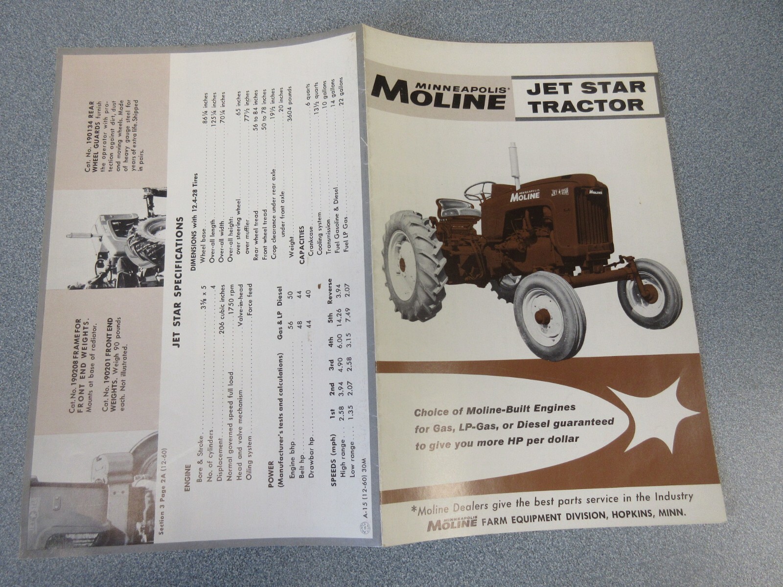Minneapolis Moline Jet Star Tractor Color Brochure 4 Page | eBay