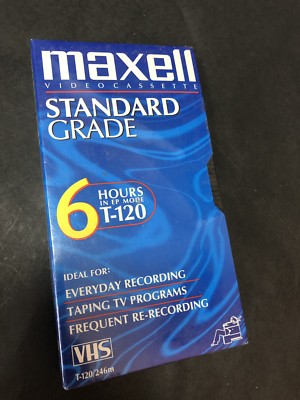 Maxwell VCR VHS tape video recording cassatte new SEALED 6 hours T-120 ...