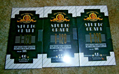 3x MGM Studio Grade High Grade T-120 VHS Tapes **NEW in shrinkwrap** | eBay