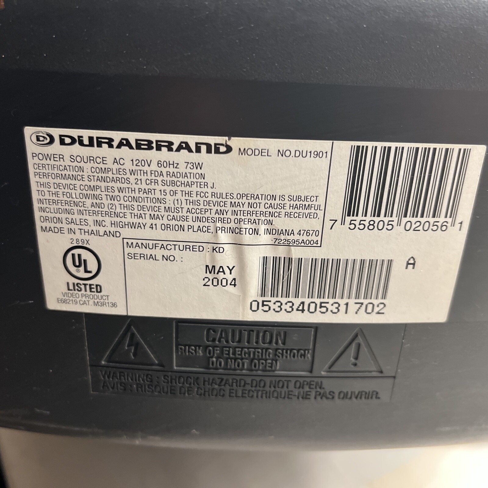Durabrand DU1301 13" SDTV CRT Television for sale online | eBay