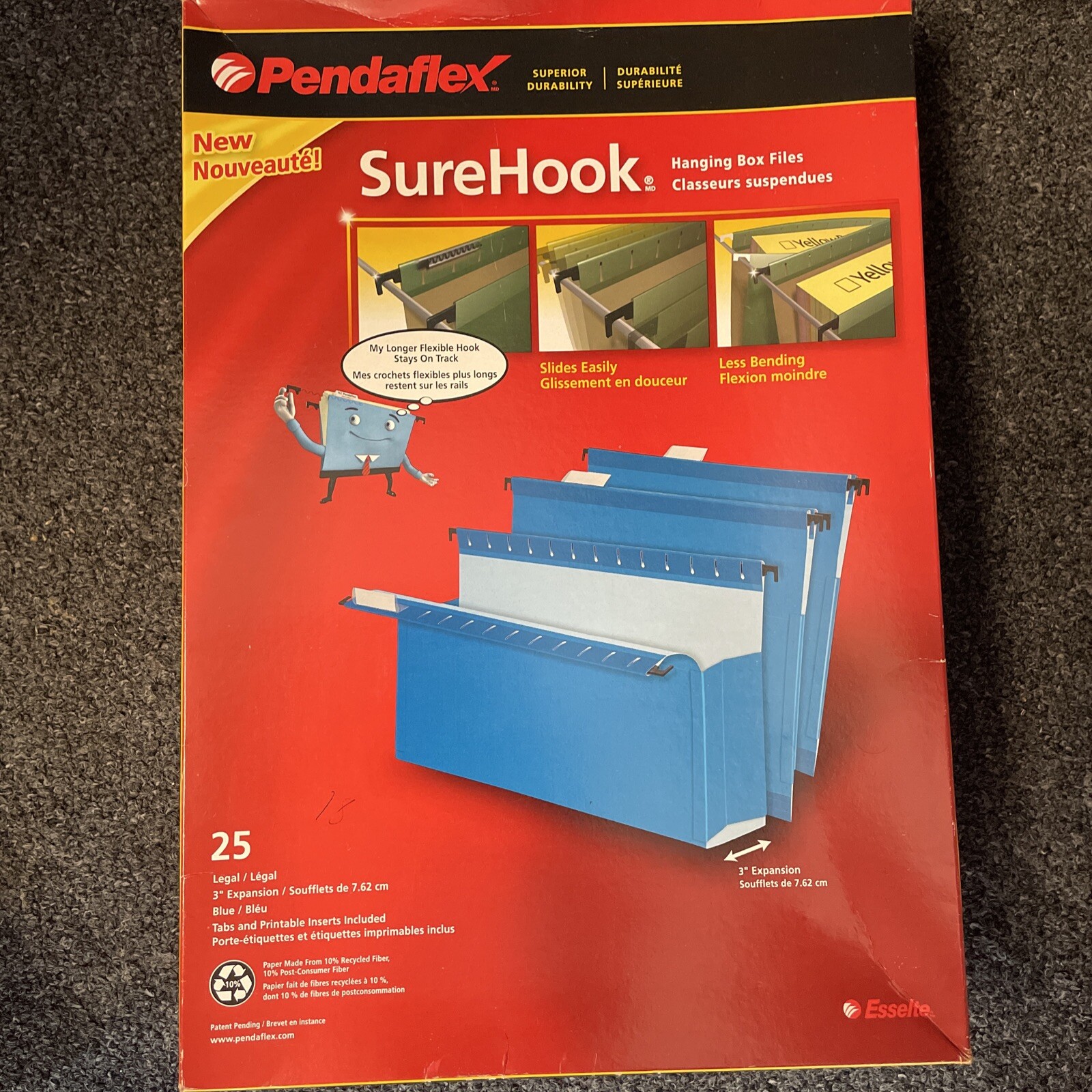 Pendaflex SureHook Reinforced Hanging Box Files 3" Exp PACK OF 18 | eBay