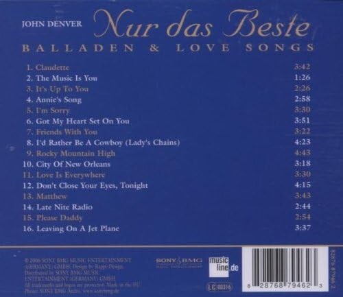 John Denver - ' BALLADEN & LOVE SONGS - 1970 - 1985 Rare picture disc ...
