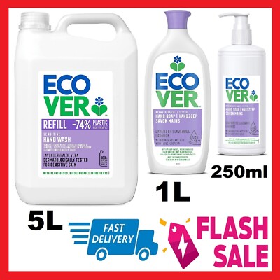 Ecover Hand Soap Lavender & Aloe Vera Refill 250ml or 1L or 5L Hand Wash Refill | eBay UK