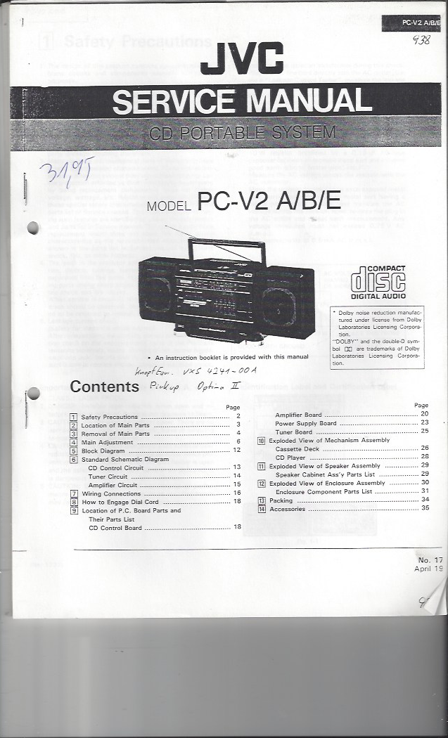 JVC Service Manual für PC- V 2 Copy | eBay