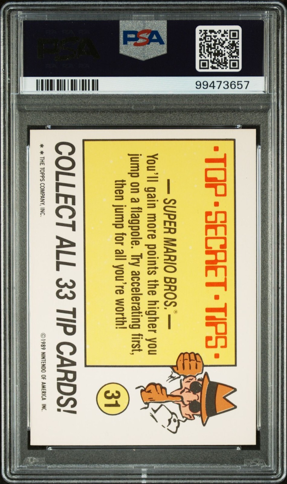 1989 TOPPS NINTENDO GAME TIP STICKERS 31 SUPER MARIO BROS PSA 10 GEM ...