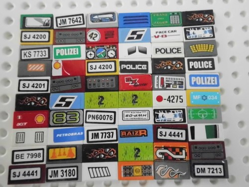 60x Lego - Star Wars City Fliese Platte 1x2 Sticker bedruckt beklebt Nr ...
