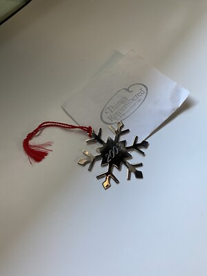 VTG Things Remembered 2003 Silvery Snowflake Tree Ornament Red Tassel ...