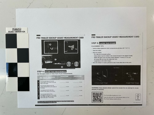 2015 - 2022 Ford F150 / F250 / F350 Pro Trailer Backup Assist Sticker ...