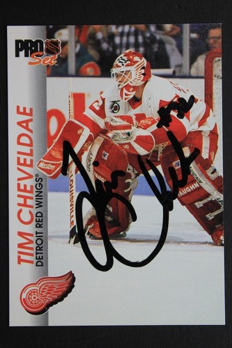 Tim Cheveldae Detroit Red Wings Autographed 1992 Pro Set #43 Hockey ...