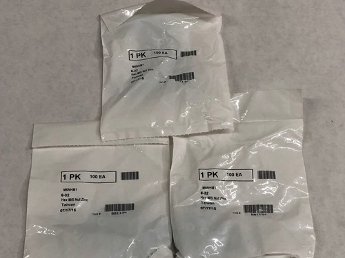 McMaster Carr - Low-Strength Steel Hex Nut (3-Pack) - 90480A007 | eBay