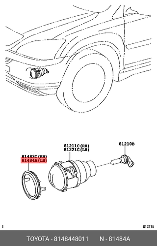 Genuine OE protector, fog lamp, left, 8148448011 for TOYOTA 81484-48011 ...