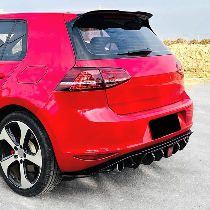 For VW GOLF VII 7 MK7 /GTI 2014-17 Rear Bumper Diffuser Lip Spoiler ...