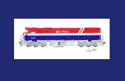 BC Rail M630 #717 Expo 86 11"x17" Matted Print by Andy Fletcher signed ...