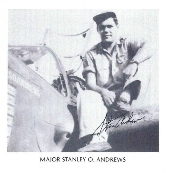 Stanley Andrews signed 8x10 B/W Bio WWII Ace 39FS 35FG P-38,P-51 6V | eBay
