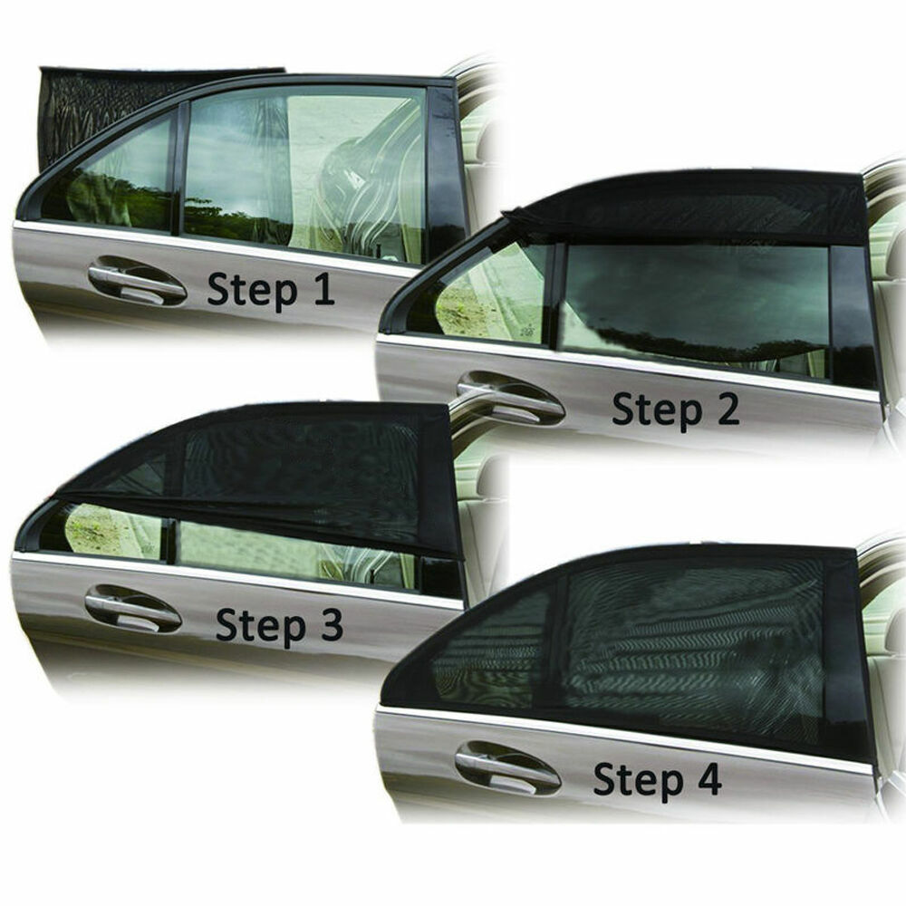 2PCS Car Side Window Sun Shade Cover Visor Mesh Shield UV Block ...