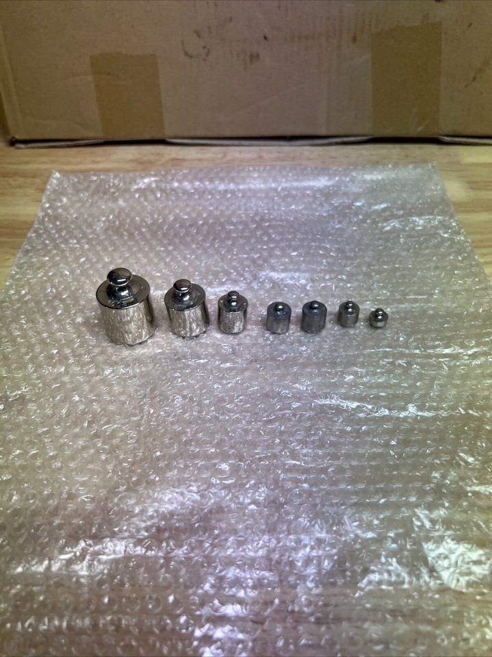 Vintage Laboratory Scale Weights Apothecary 7 Set 2g 5g 2-10g 20g 50g ...