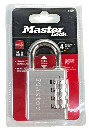 Master Lock 643D Set Your Own Combination Padlock Silver BRAND NEW ...