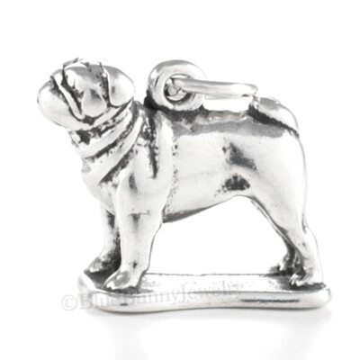 PUG Charm Pendant Pug Dog Animal charm STERLING SILVER 3D 925 .925 | eBay