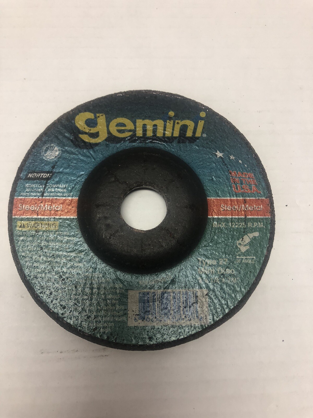 NORTON GEMINI GRINDING DISC 7” X 1/4” X 5/8” steel type 27 | eBay