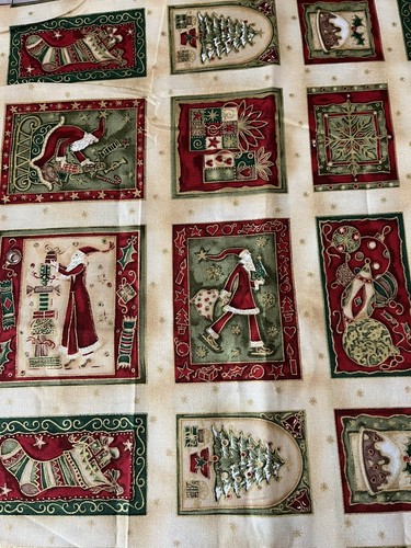 Christmas Labels Cotton Christmas Fabric, Makower UK, BTY | eBay