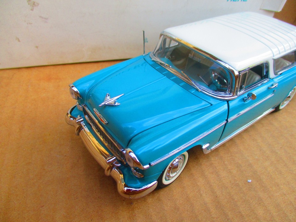 DANBURY MINT 1955 Chevrolet Nomad "REGAL TURQUOISE" Blue/White 1/24 in ...