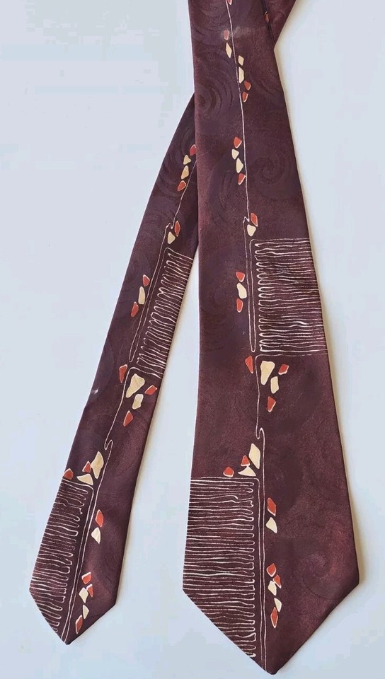 Vintage WEMBLEY Tie Vtg 30s 40s Neck Tie WW2 Maroon Art Deco Novelty ...
