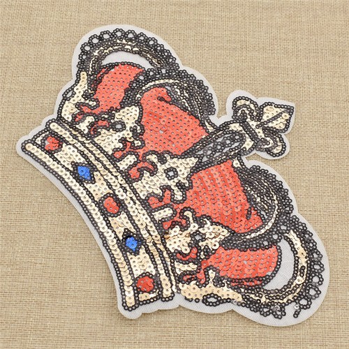 Sequin Crown Patches Sewing Crafts DIY Iron-On Hand Decor Applique ...