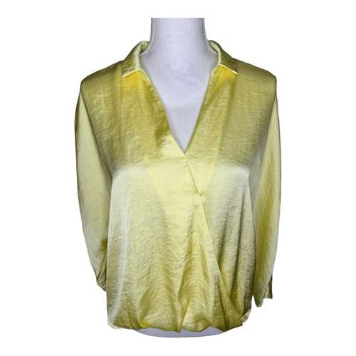 Philosophy Women’s Small Yellow Faux Wrap V-Neck Blouse | eBay