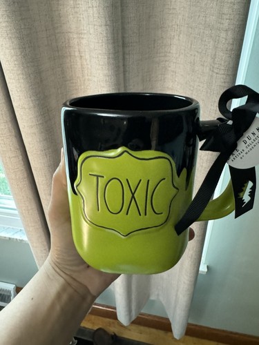 Rae Dunn Toxic Halloween mug, Green w/ Black Dripping, Glossy, NEW ...